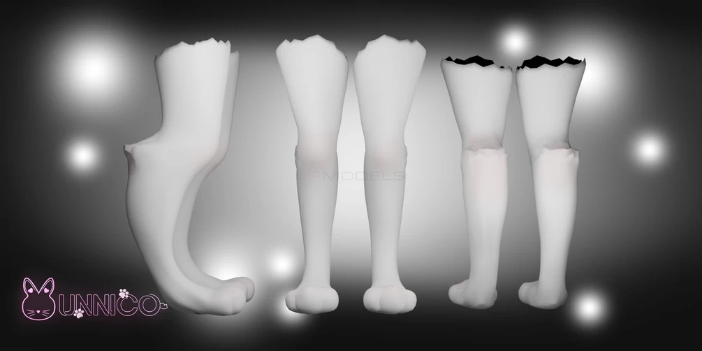 Digi Bunny legs » VRModels - 3D Models for VR / AR and CG projects1