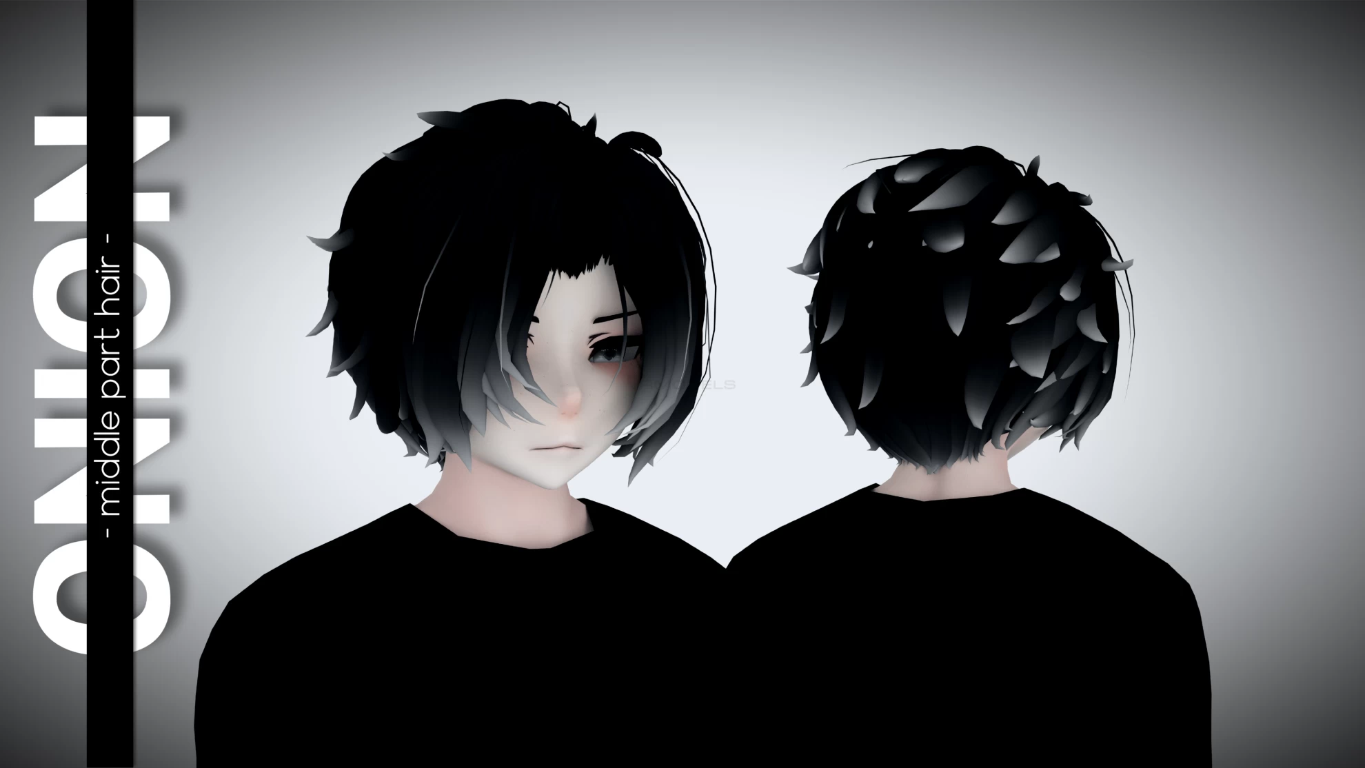 Middle part hair » VRModels - 3D Models for VR / AR and CG projects1