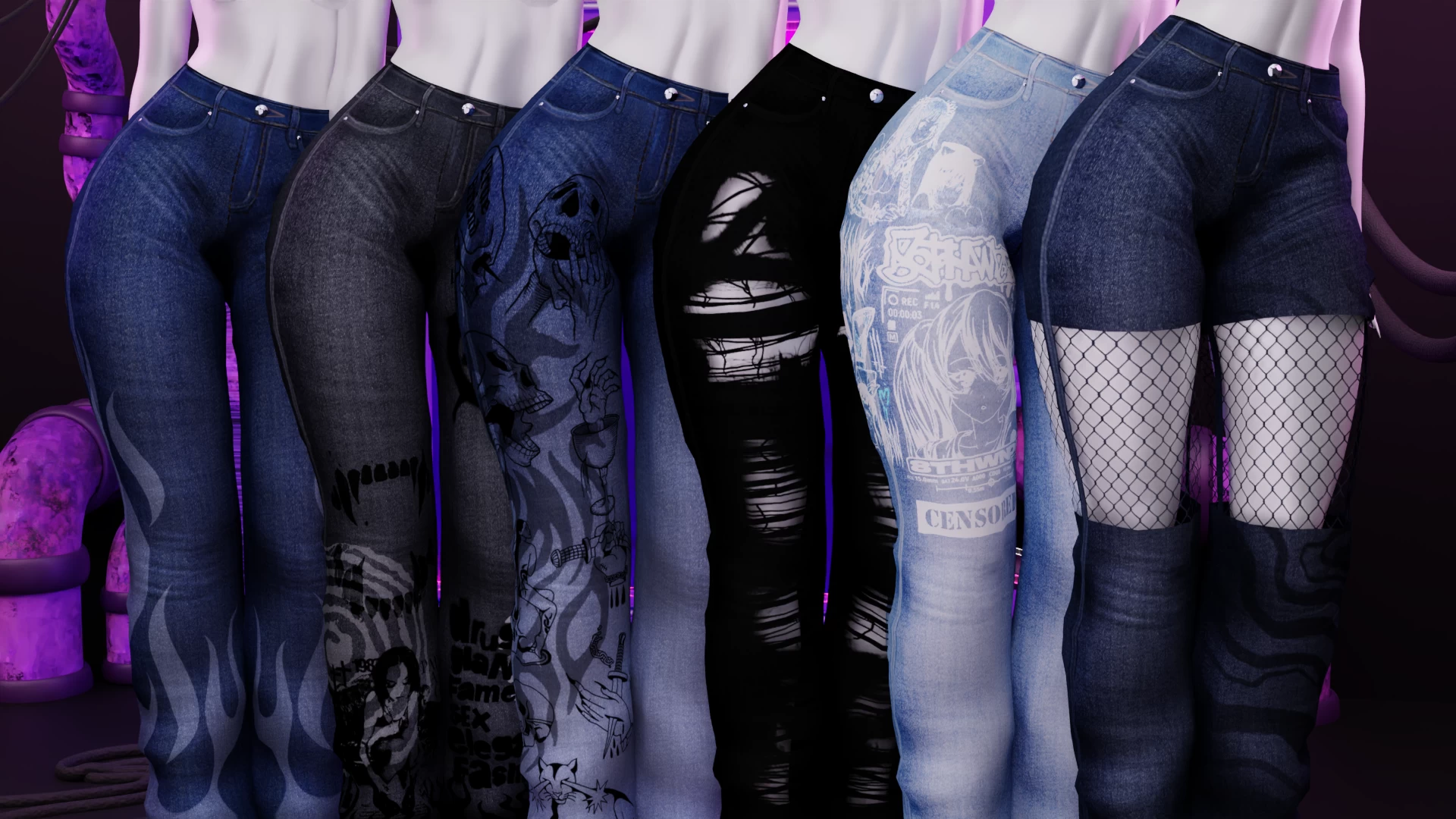 Trashy Mom Jeans Vrmodels 3d Models For Vr Ar And Cg Projects