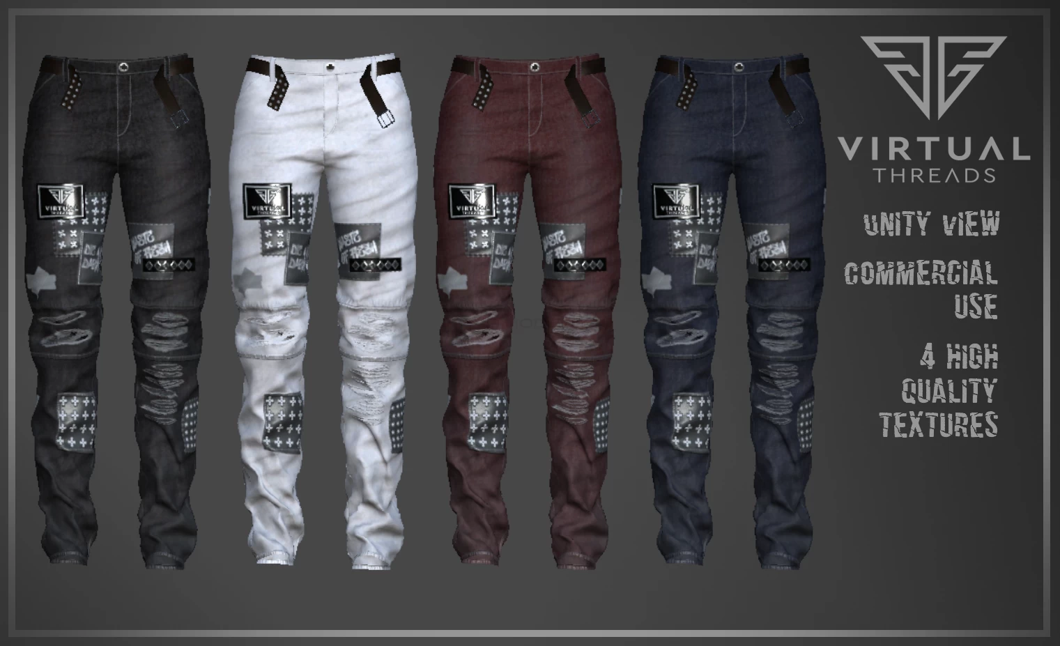 Grunge Pants » VRModels - 3D Models for VR / AR and CG projects