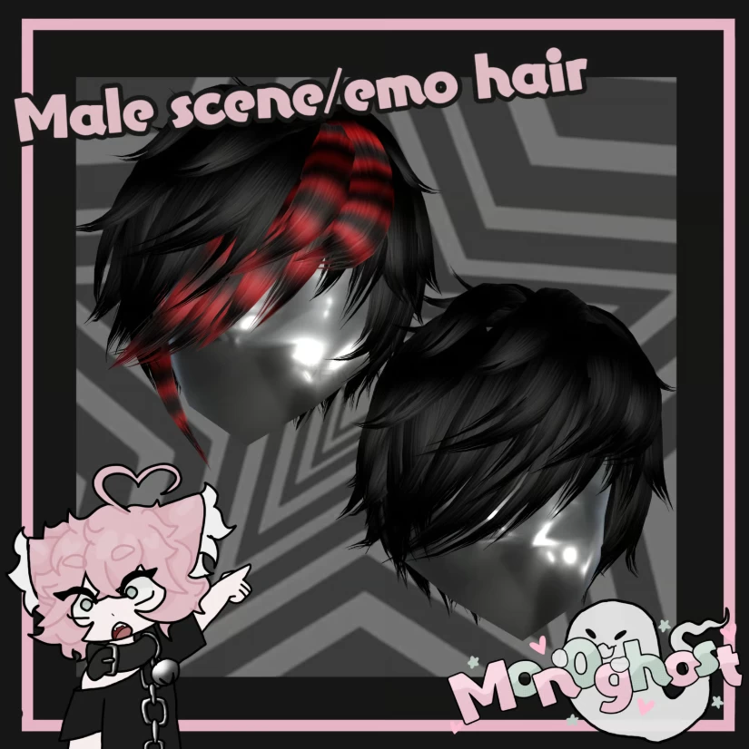 Male scene & emo hair » VRModels - 3D Models for VR / AR and CG projects1