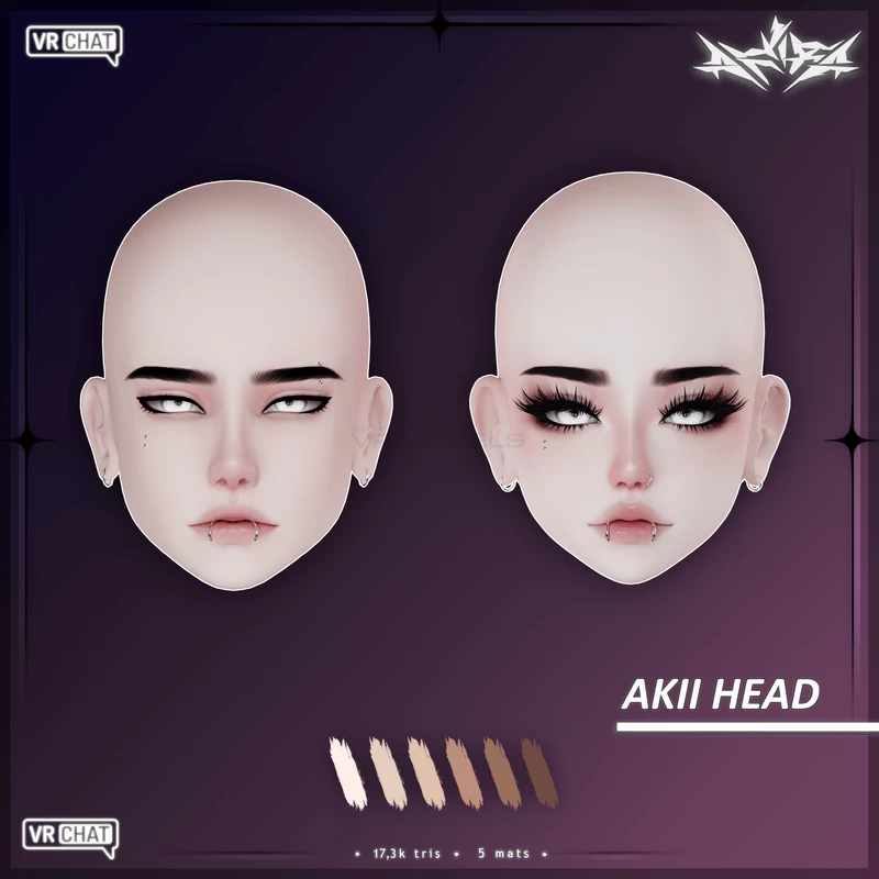 Akii Head（female） » VRModels - 3D Models for VR / AR and CG projects1